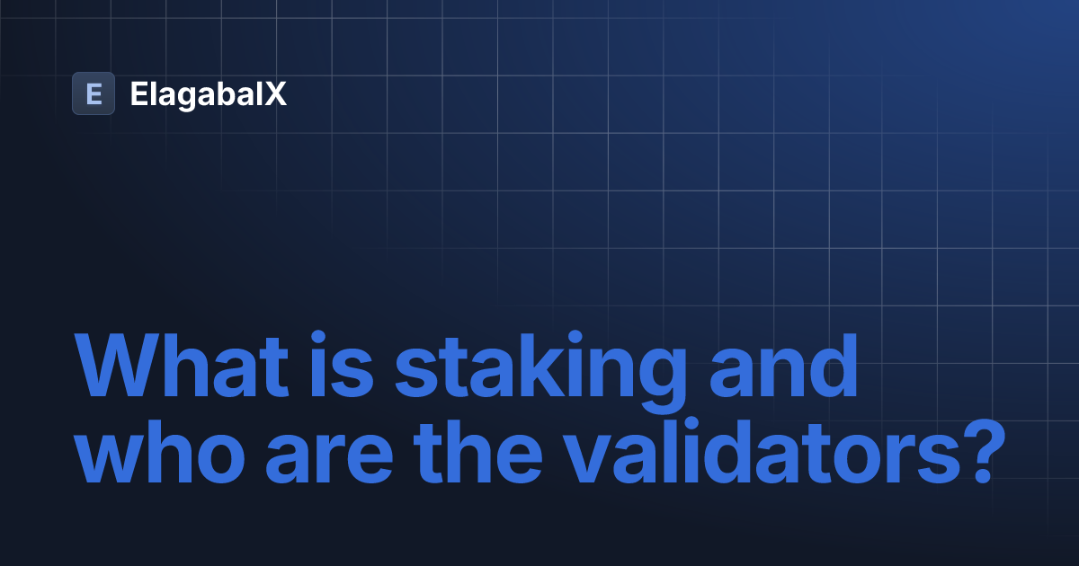 What is staking and who are the validators? | ElagabalX